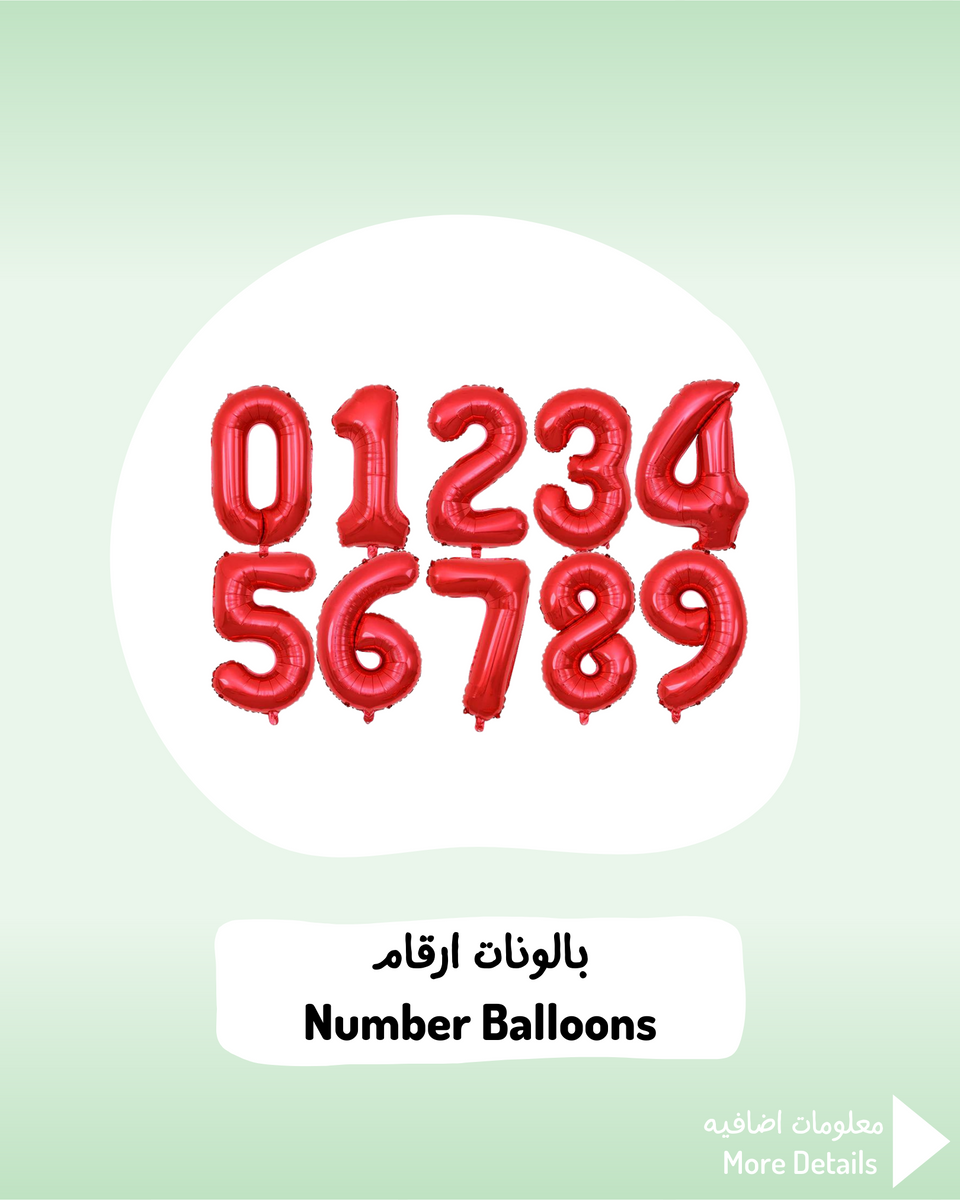 Red Color Numbers – Velvet Party Store